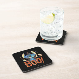 Stitch Halloween Boo Beverage Coaster | Zazzle