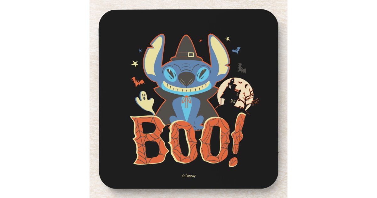 Stitch Halloween Boo Beverage Coaster | Zazzle