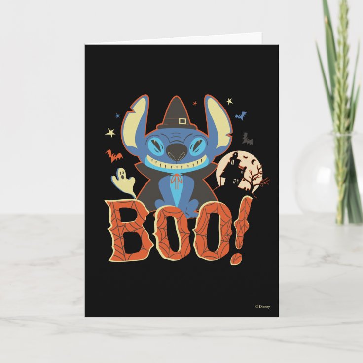 Stitch Halloween Boo Card | Zazzle