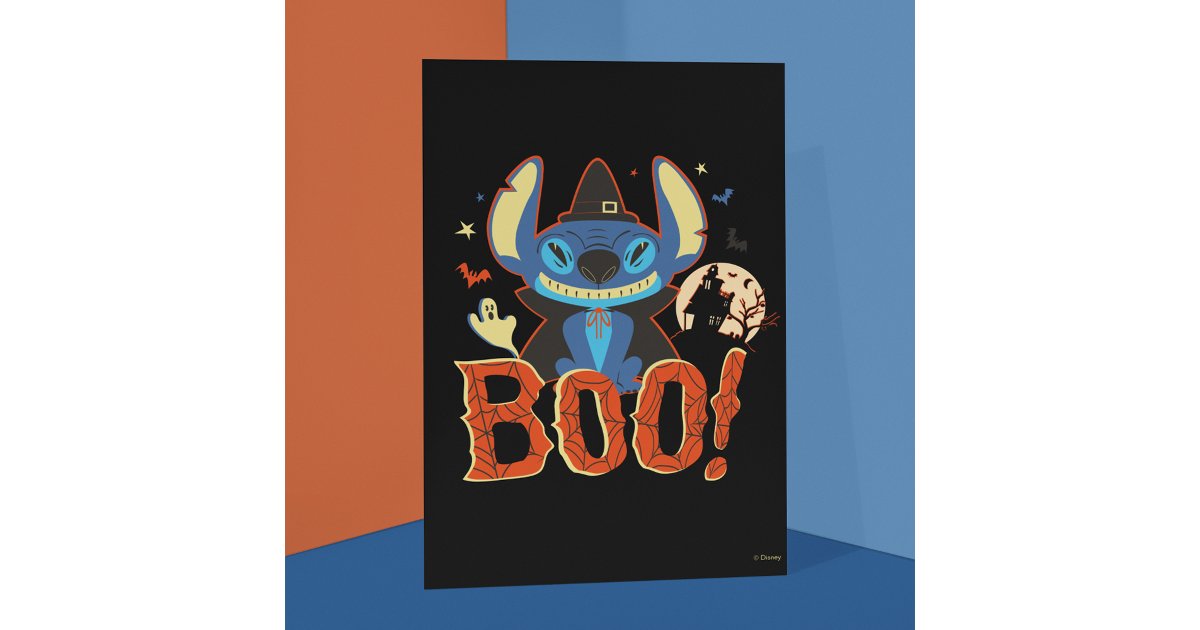 Stitch Halloween Boo Card | Zazzle
