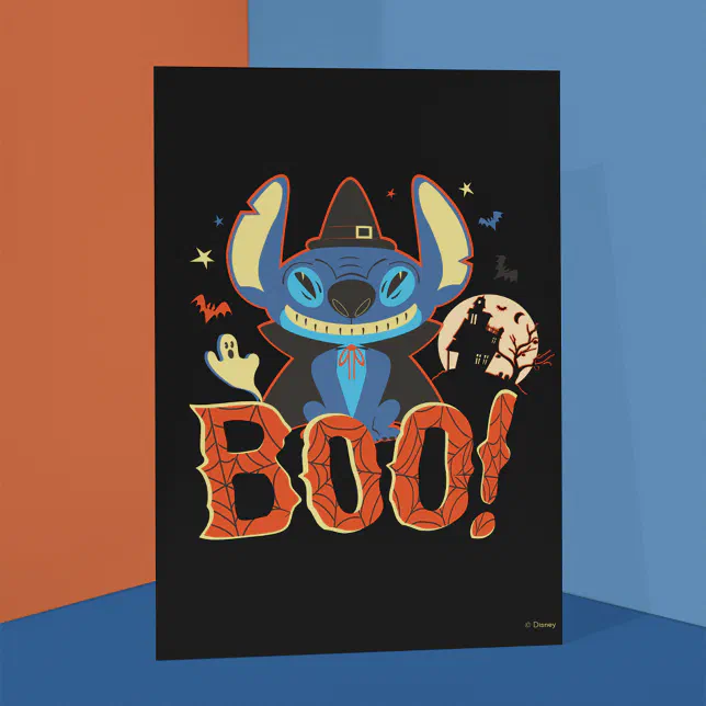 Stitch Halloween Boo Card | Zazzle