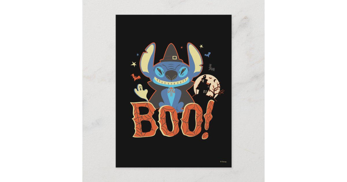 Stitch Halloween Boo Postcard | Zazzle