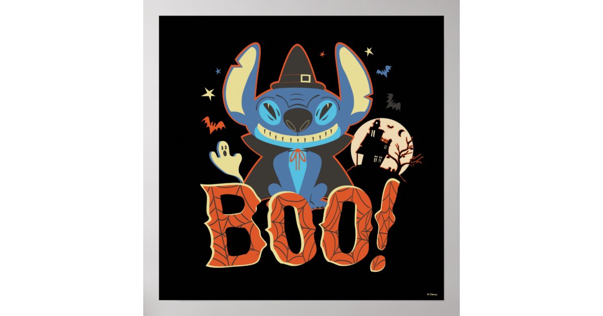 Stitch Halloween Boo Poster | Zazzle