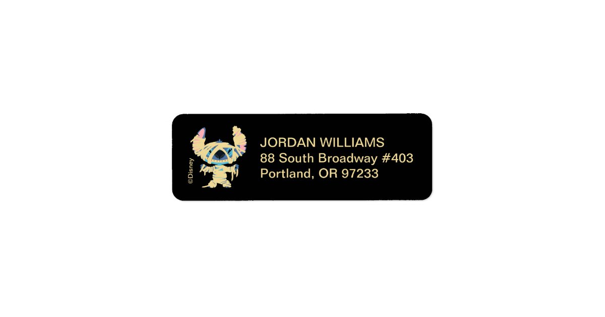 Stitch Halloween Mummy Label | Zazzle