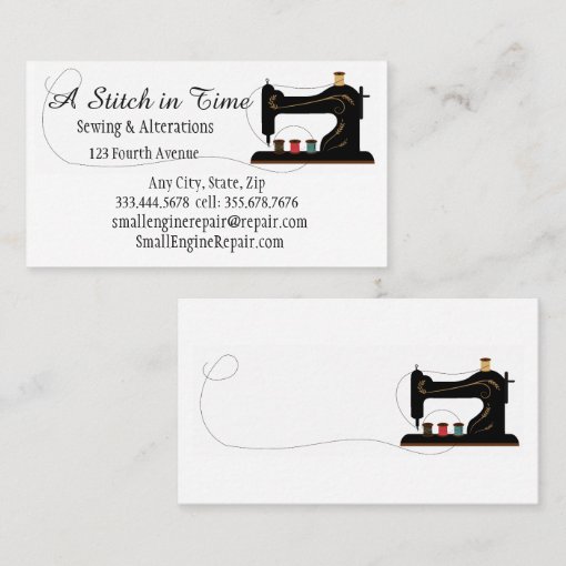Stitch in Time Sewing Alterations Repair Business Card | Zazzle