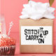 Stitch it up & carry on! - motivational motto rectangular sticker | Zazzle