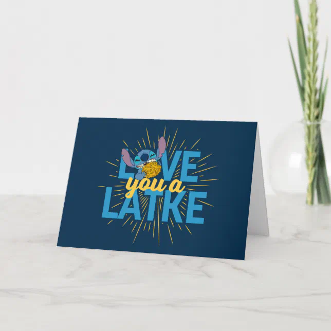 Stitch | Love You a Latke Card | Zazzle