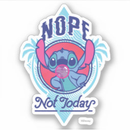 Stitch | Nope Not Today Sticker | Zazzle