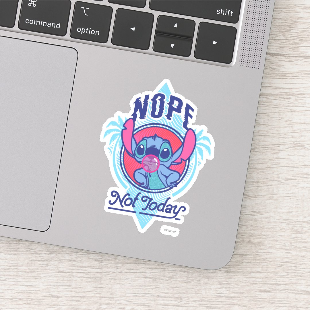 Stitch | Nope Not Today Sticker | Zazzle