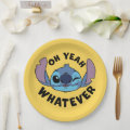 Stitch | Oh Yeah Whatever Paper Plates | Zazzle