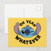 Stitch | Oh Yeah Whatever Postcard | Zazzle