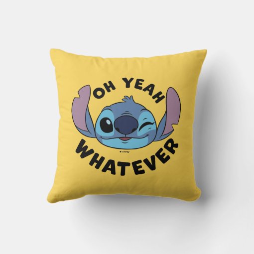 Stitch | Oh Yeah Whatever Throw Pillow | Zazzle