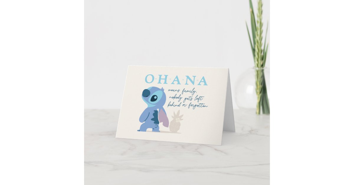 Stitch - Ohana Card | Zazzle