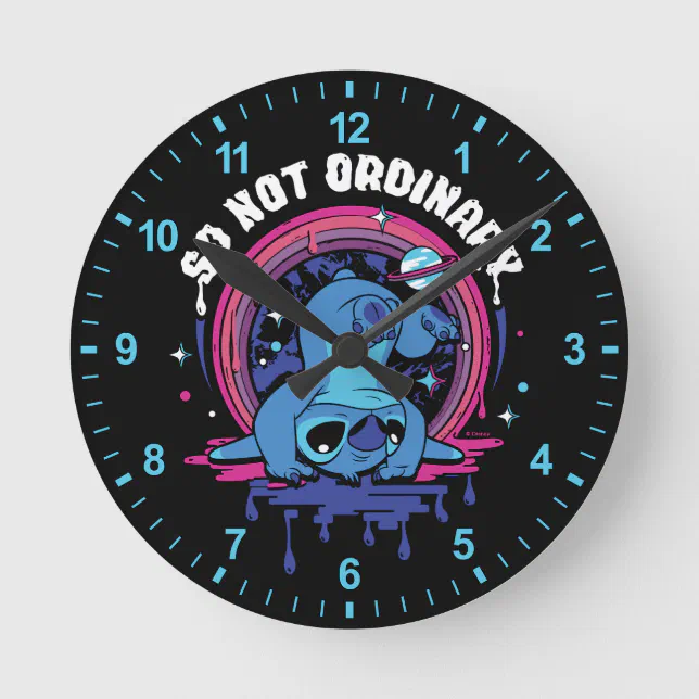 Stitch | So Not Ordinary Round Clock | Zazzle