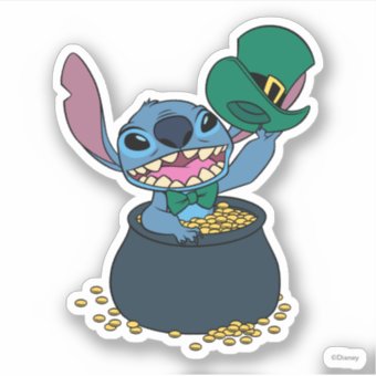 Stitch | St. Patrick's Day - Happy Go Lucky Sticker | Zazzle