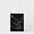 STM Montreal Metro Subway Map Black Background HD Grocery Bag | Zazzle