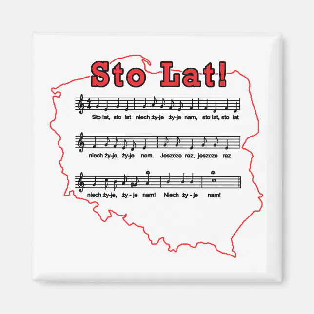 Sto Lat! Song Polish Map Magnet | Zazzle