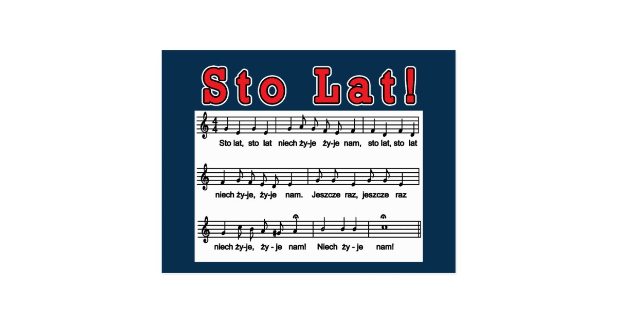 Sto Lat! Song Postcard | Zazzle
