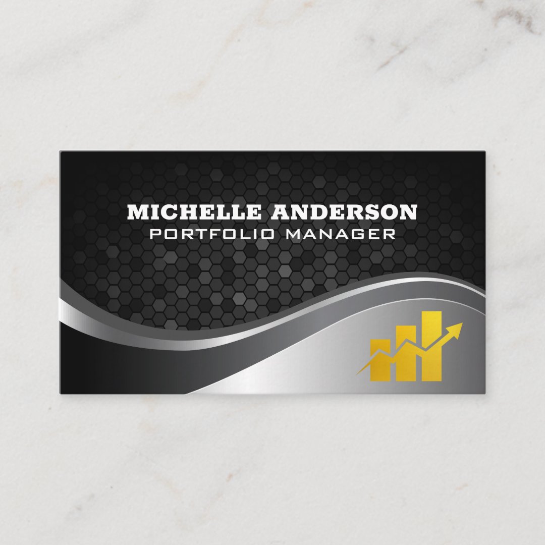 Stock Broker | Finance | Gold Stock Chart Business Card | Zazzle