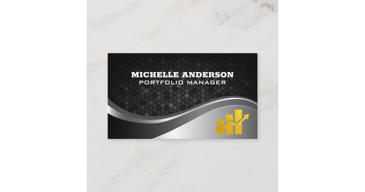 Stock Broker | Finance | Gold Stock Chart Business Card | Zazzle