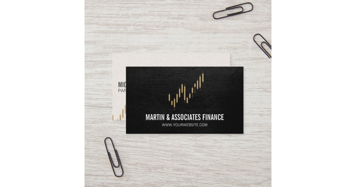 Stock Candlesticks Logo Business Card | Zazzle