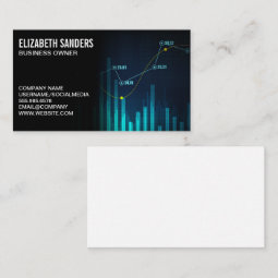 Stock Chart Analyst Numbers Business Card | Zazzle