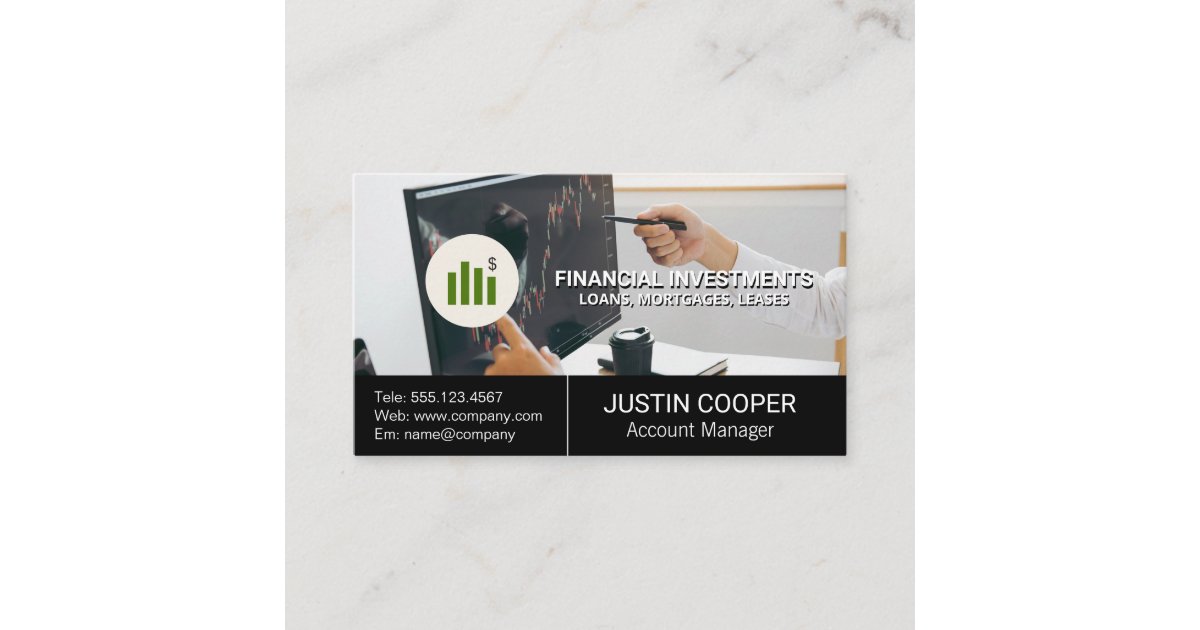 Stock Charts | Risk Management Business Card | Zazzle