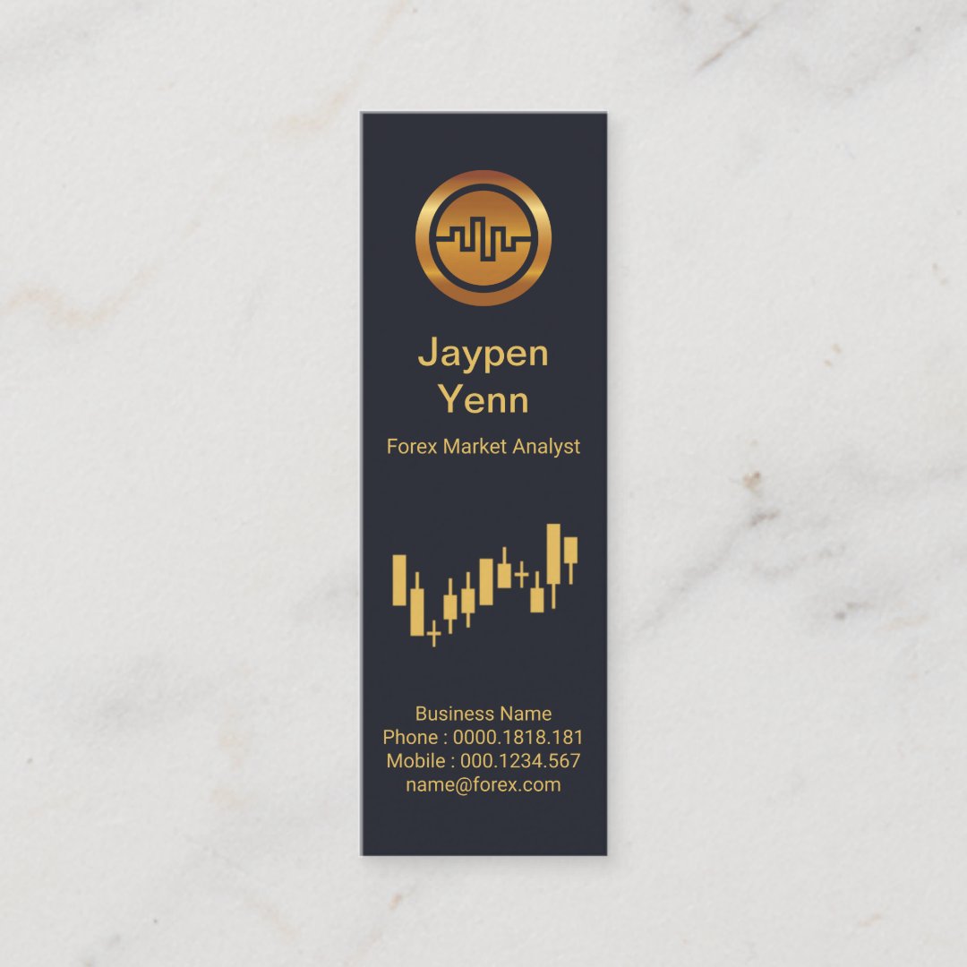 Stock Exchange Index Graph Blue Elegance Mini Business Card | Zazzle