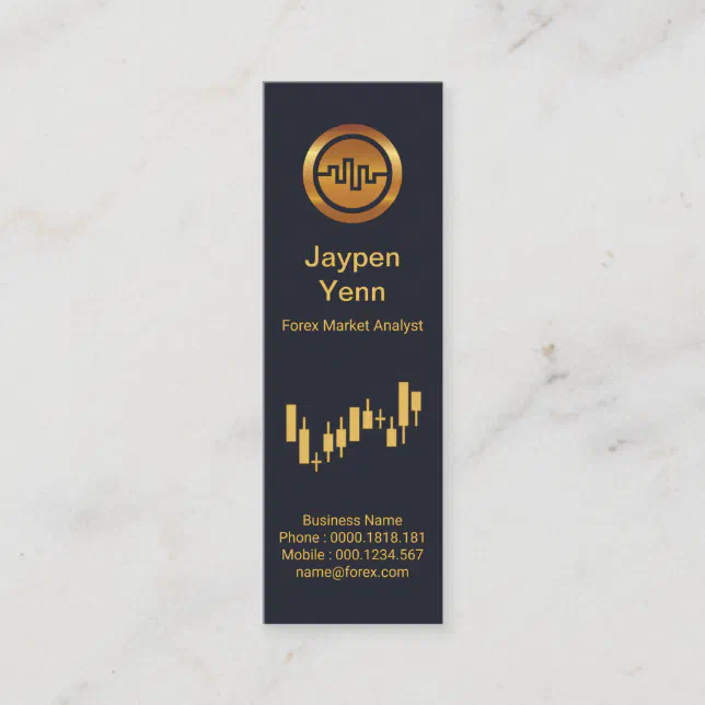 Stock Exchange Index Graph Blue Elegance Mini Business Card | Zazzle