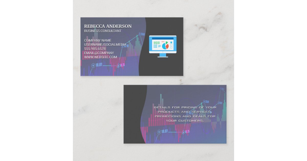 Stock Graph | Data Analyst Business Card | Zazzle