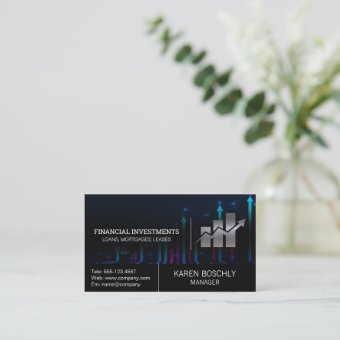 Stock Market Graph | Fin Tech Business Card | Zazzle