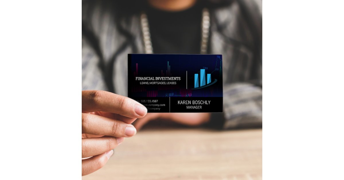 Stock Market Graph Finance Chart Business Card | Zazzle
