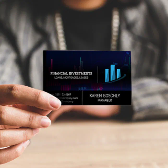 Stock Market Graph Finance Chart Business Card | Zazzle