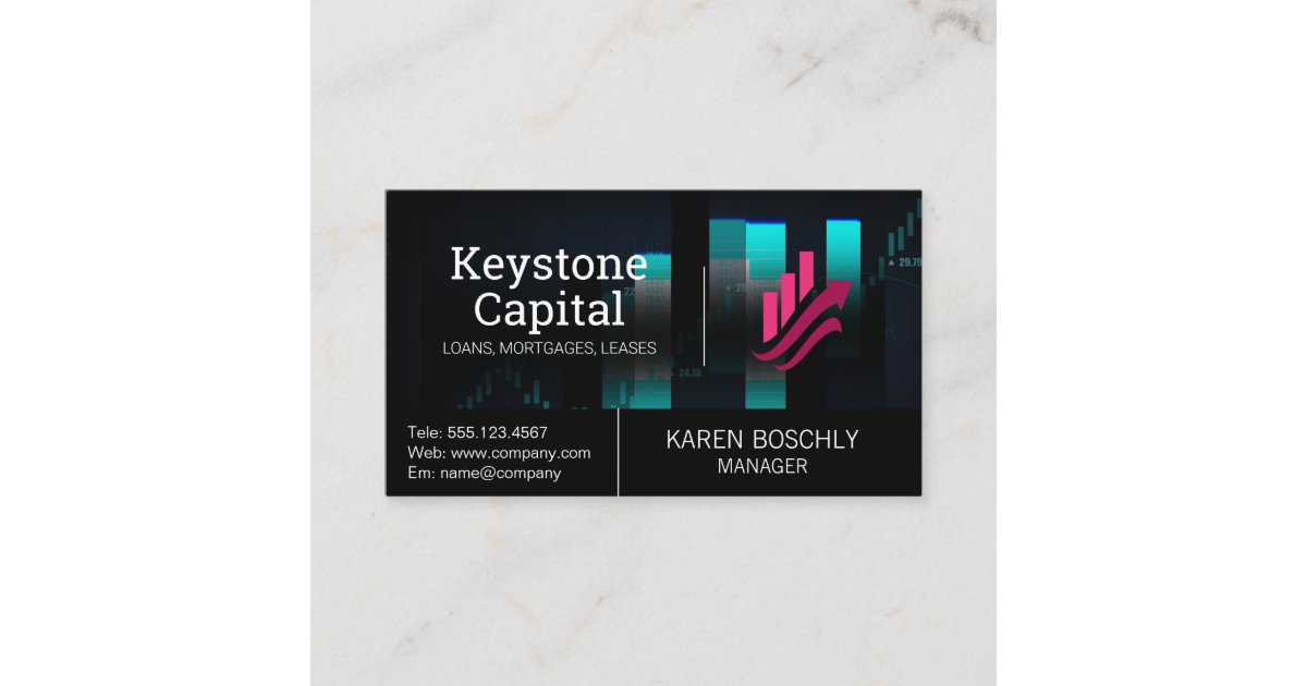 Stock Market Graph | Finance Chart Logo Business Card | Zazzle