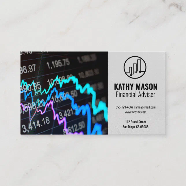 Stock Market Graph | Finance Logo Business Card | Zazzle