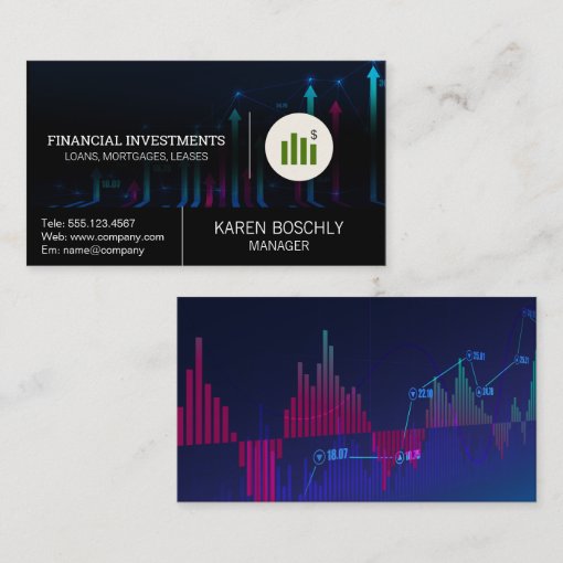 Stock Market Graph Money Chart Business Card | Zazzle