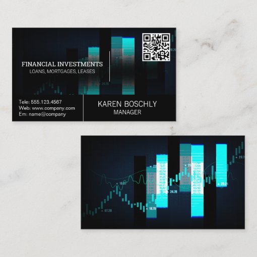 Stock Market Graph | QR Code Business Card | Zazzle
