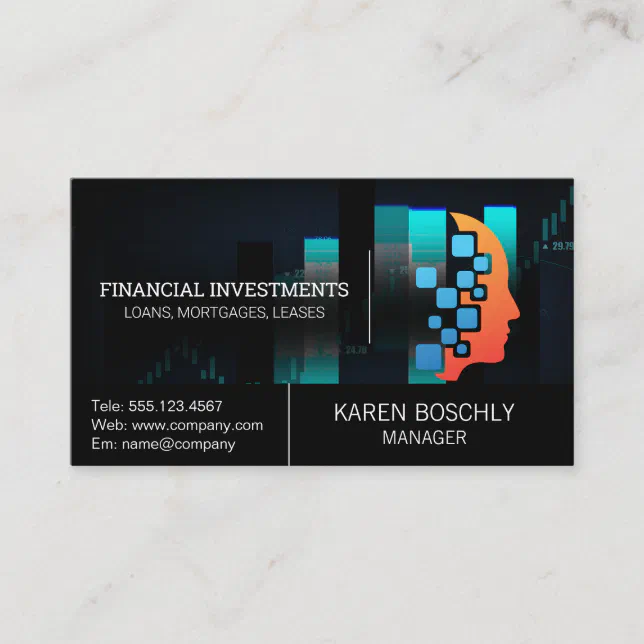 Stock Market Graph | Tech Business Card | Zazzle