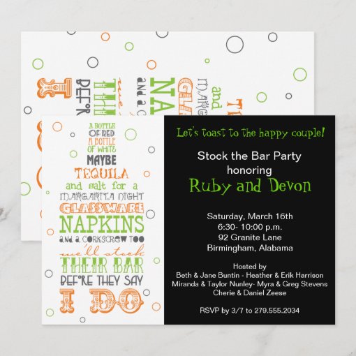 Stock the Bar Bottle Rhyme Party Invitation | Zazzle
