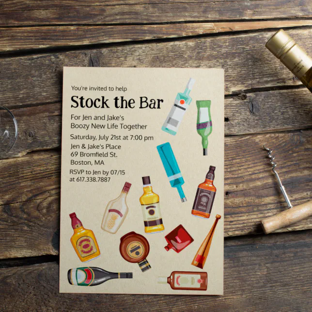 Stock the Bar Couples Coed Shower Invitation | Zazzle