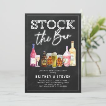 Stock the Bar Couples Engagement Party Invitation | Zazzle
