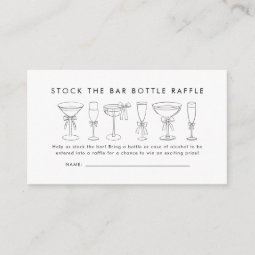 Stock The Bar Couples Shower Bottle Raffle Ticket Enclosure Card | Zazzle