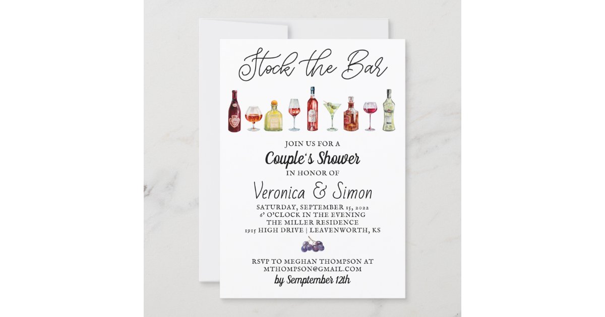 Stock the Bar Couple's Shower Invitation | Zazzle