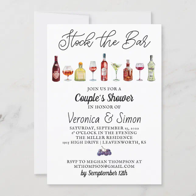 Stock the Bar Couple's Shower Invitation | Zazzle