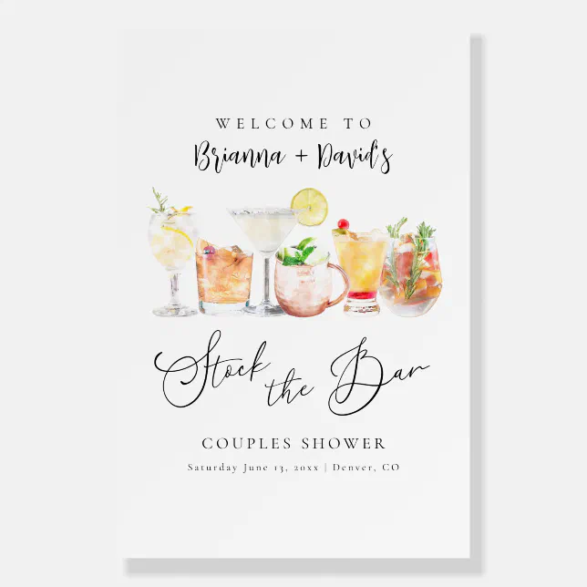 Stock The Bar Couples Shower Welcome Sign | Zazzle