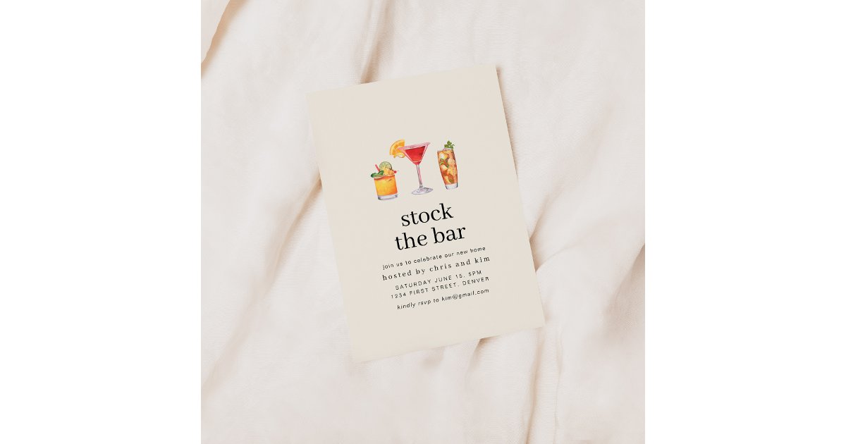 Stock the Bar Housewarming Party Invite | Zazzle