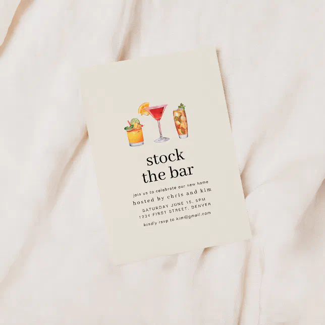 Stock the Bar Housewarming Party Invite | Zazzle