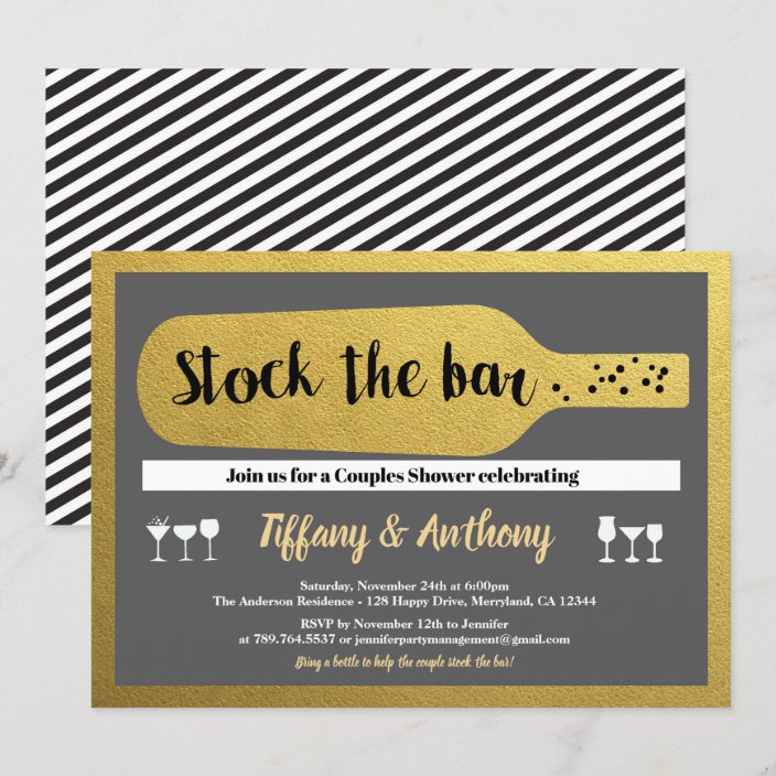 Stock the bar invitation couples shower invitation | Zazzle.com