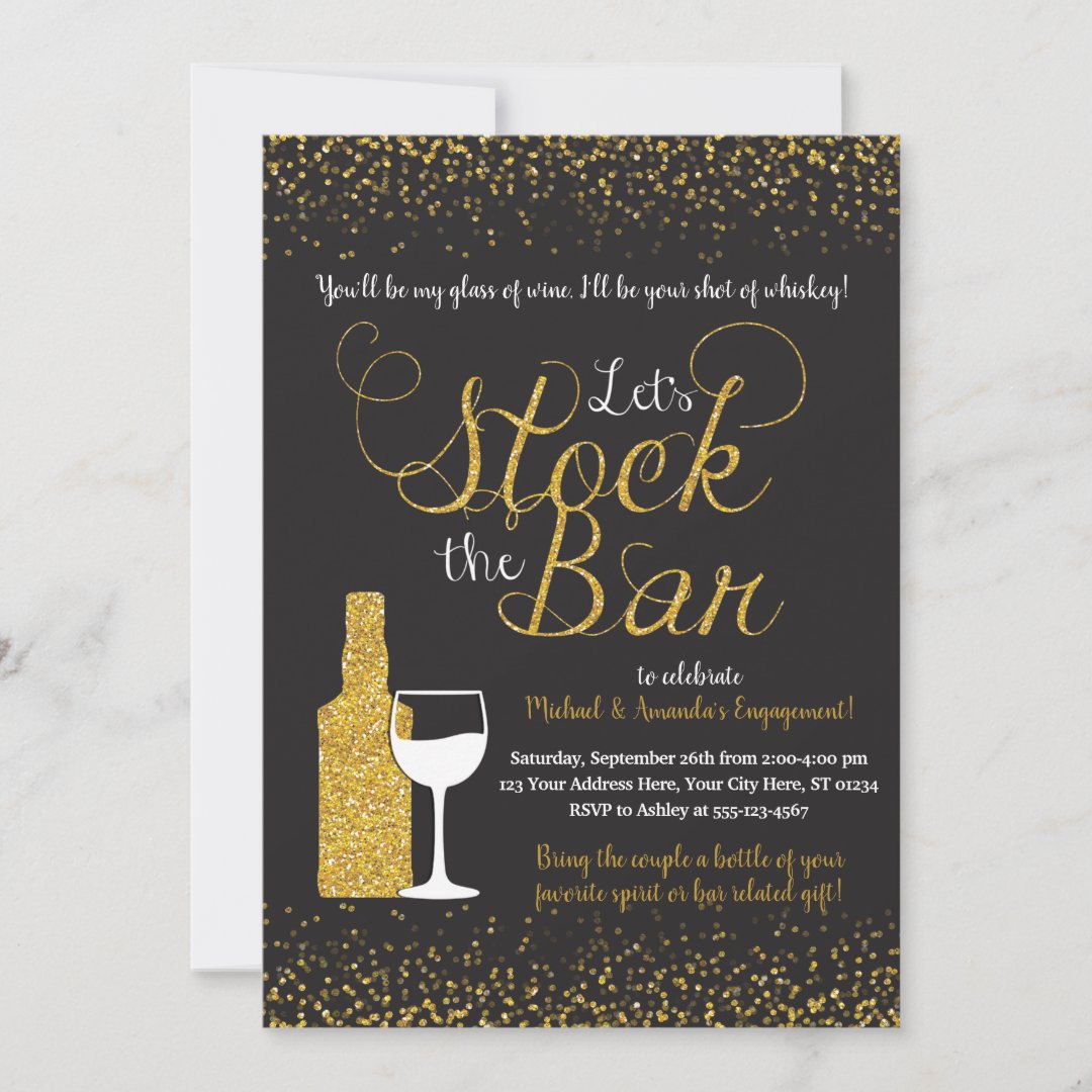 Stock the Bar Invitation | Engagement Party | Zazzle