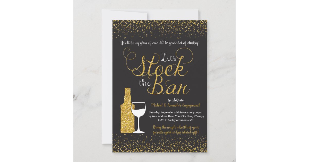 Stock the Bar Invitation | Engagement Party | Zazzle